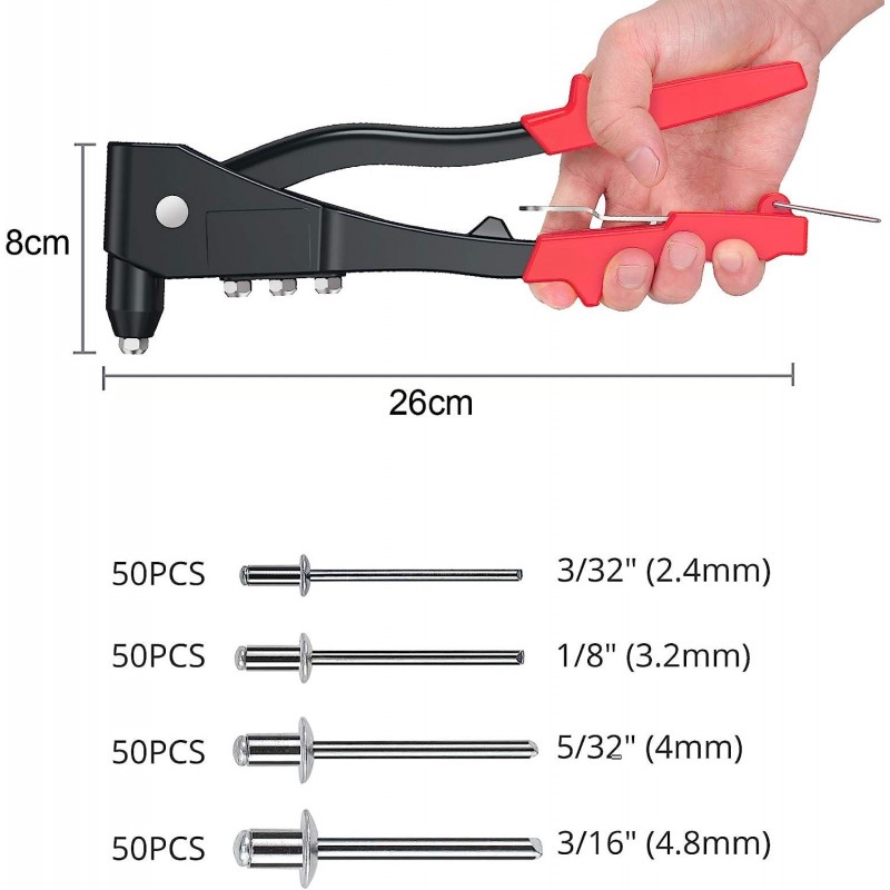 Rebitadora Manual Profissional com 200 Rebites - Oservidor.pt