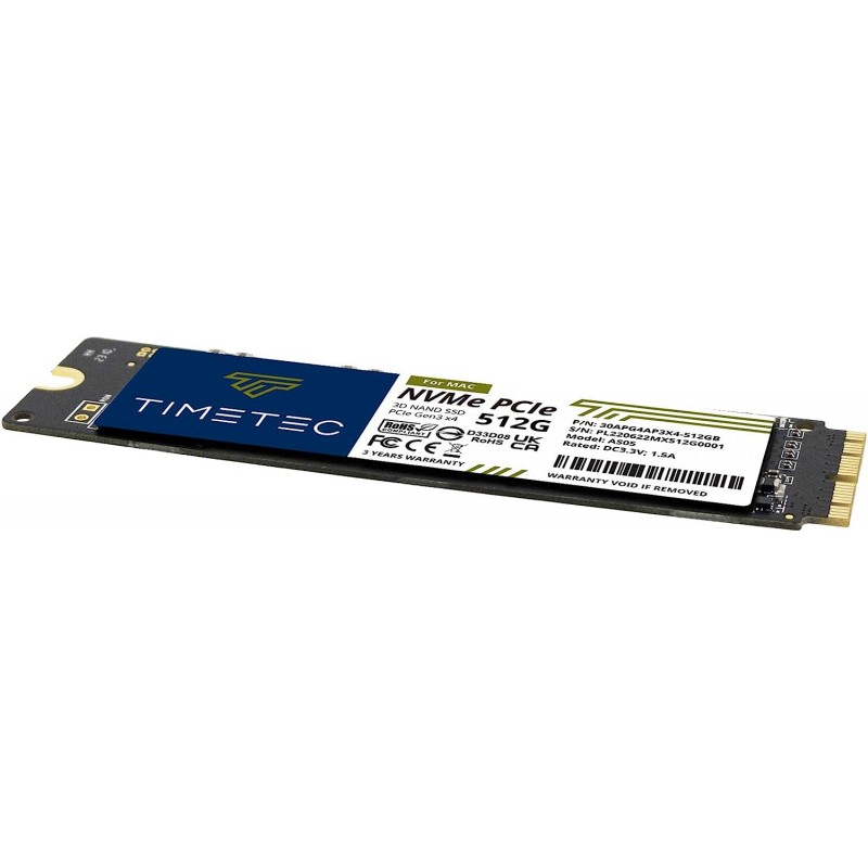 SSD NVMe PCIe Gen3x4 3D NAND TLC de 512 GB para Apple MacBook Air e Pro ...