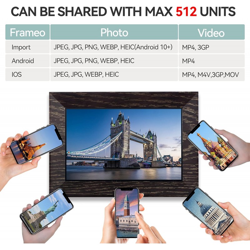 Moldura Digital Wi-Fi de 7 polegadas - Castanho Nogueira - Oservidor.pt