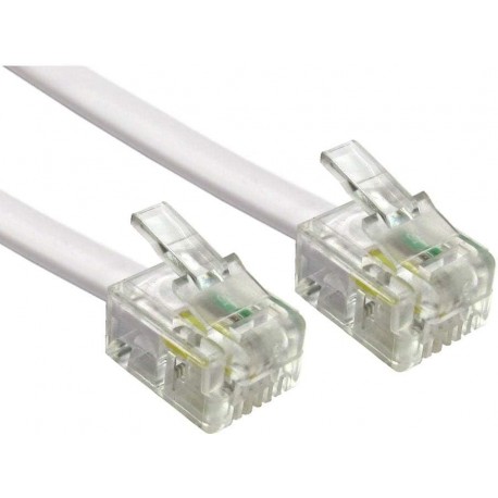 Cabo Telefónico ADSL RJ11 de 5 m - Compatível com Router e Modem ...