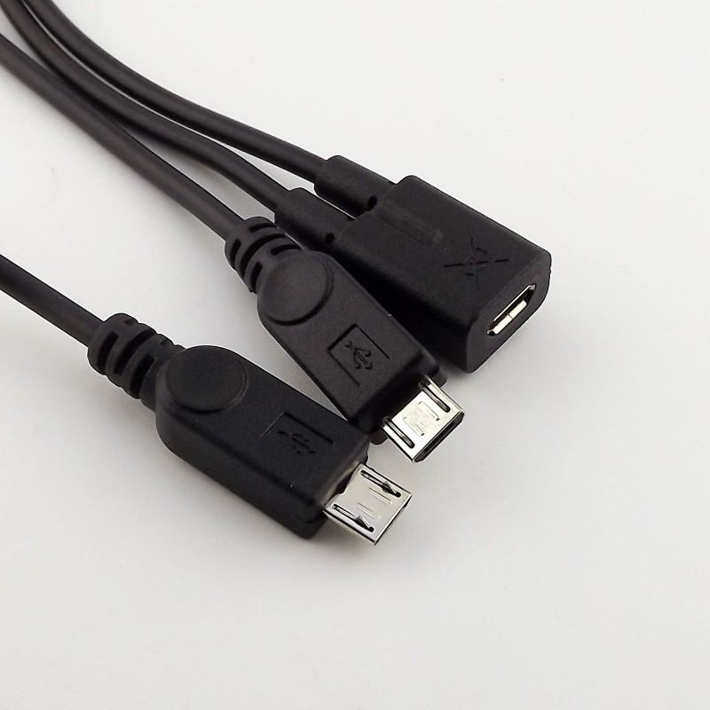 Adaptador/ Extensão Micro USB fêmea para duas saídas Micro USB macho ...